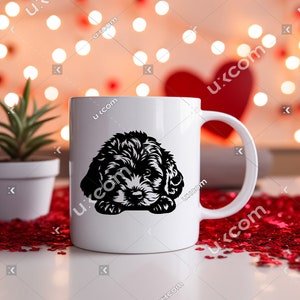 Cavapoo Svg Cavapoo Peeking Dog Commercial Cute Cavapoo Puppy CNC Svg ...