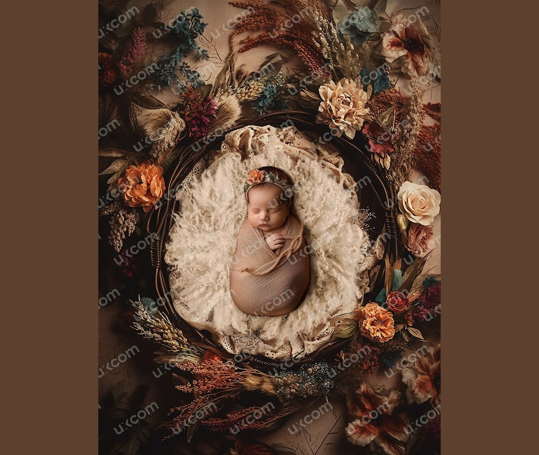 Digital Backdrop Newborn Hanging Swing Nest Autumn Digital Background ...