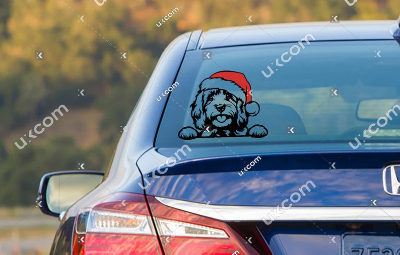 Cavapoo Santa Hat Svg Peeking Dog Commercial Doodle Mom Santa Hat ...