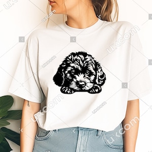Cavapoo Svg Cavapoo Peeking Dog Commercial Cute Cavapoo Puppy CNC Svg ...