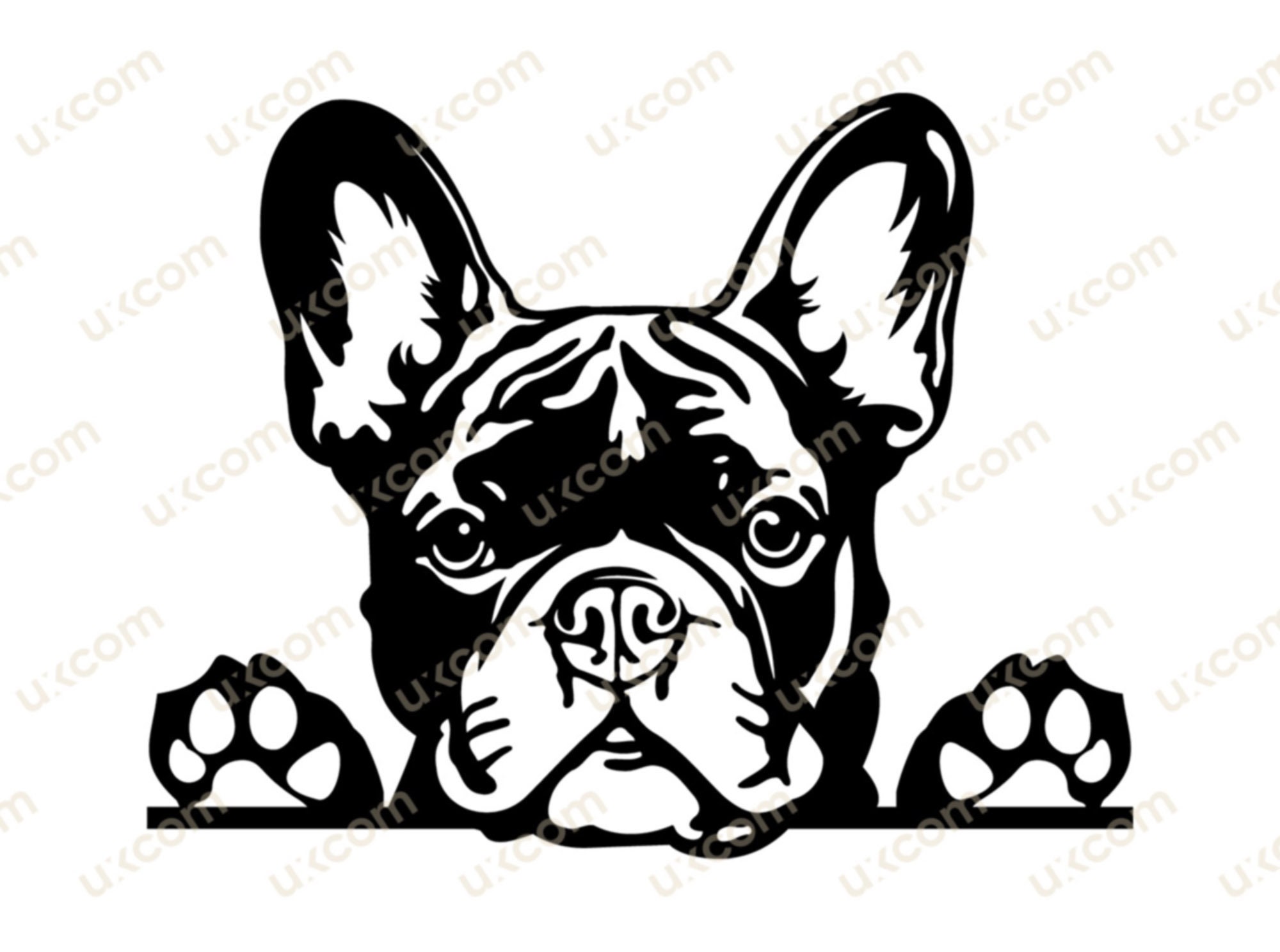 French Bulldog Svg French Bulldog Peeking Dog Frenchie Commercial ...