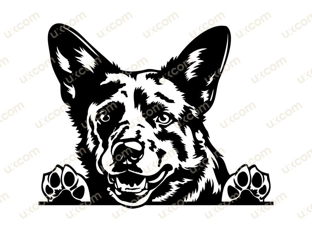 Australian Cattle Dog Svg Peeking Dog Blue Heeler Breed Commercial Mom ...