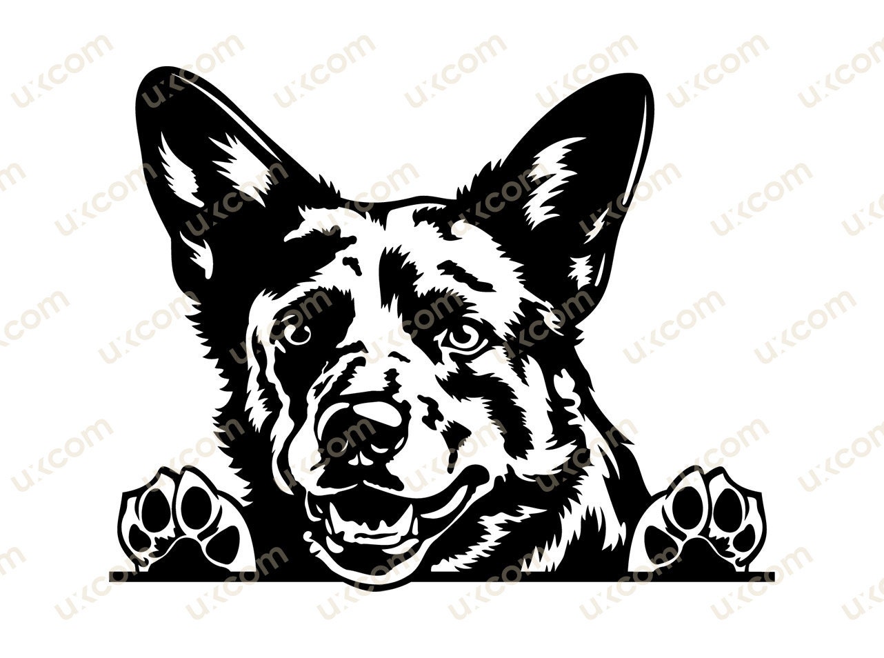 Australian Cattle Dog Svg Peeking Dog Blue Heeler Breed Commercial Mom ...