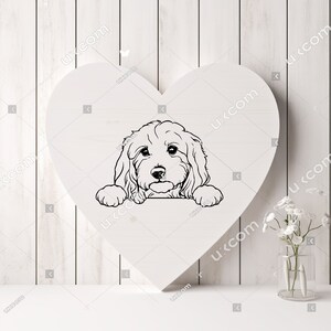 Cavapoo Svg Cavapoo Peeking Dog Commercial Cute Cavapoo Puppy CNC Svg ...