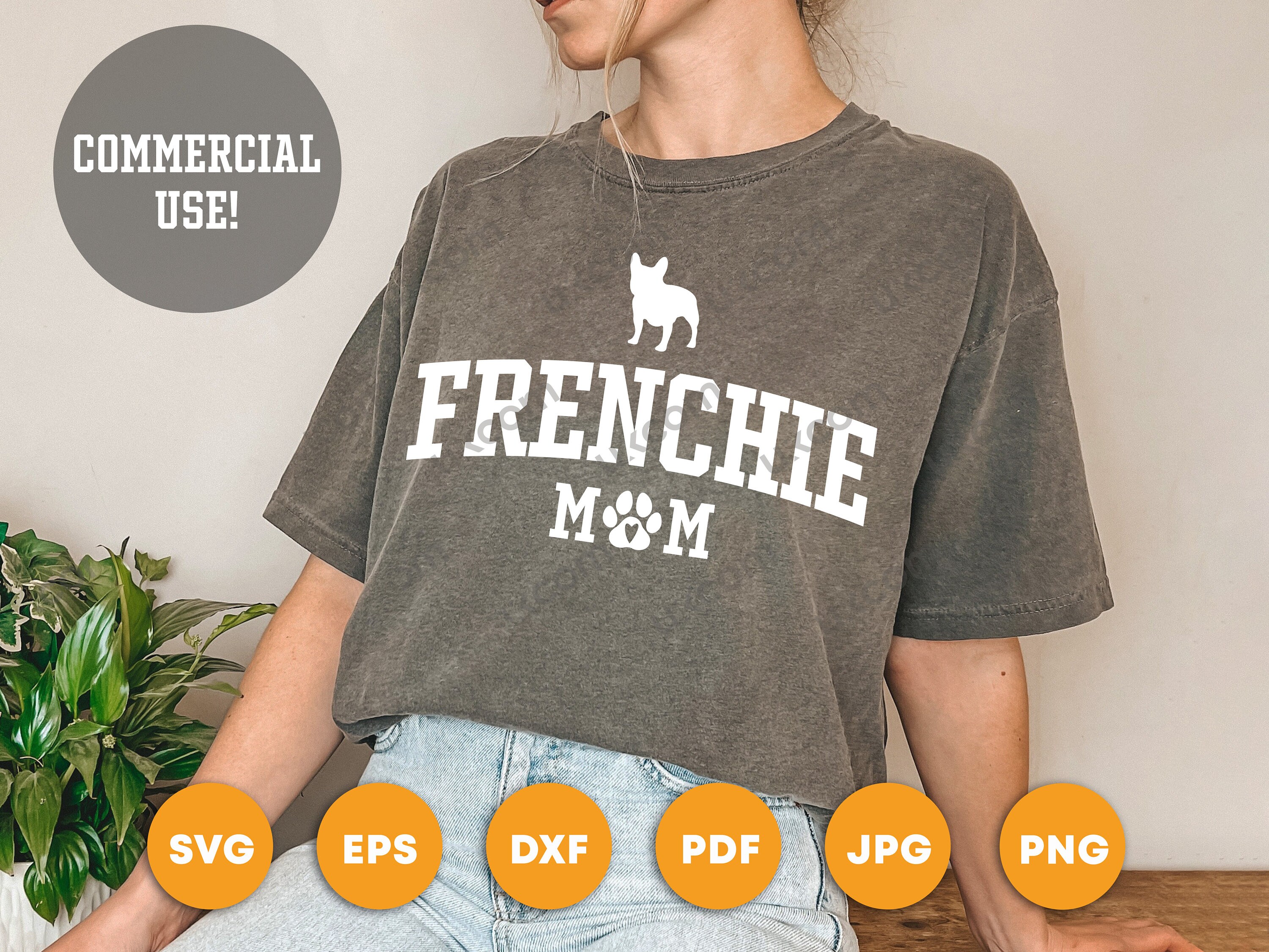 French Bulldog Svg Frenchie Mom Commercial Frenchie Tshirt Mama Love ...
