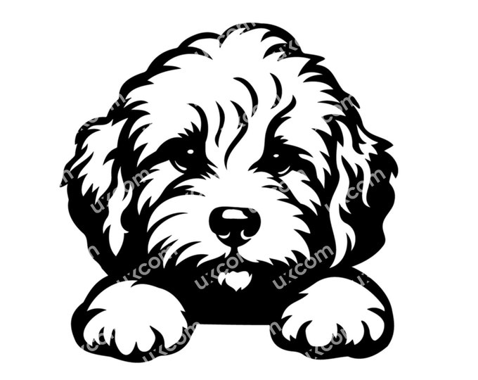 Cavapoo Svg Cavapoo Peeking Dog Commercial Cute Cavapoo Puppy CNC Svg ...