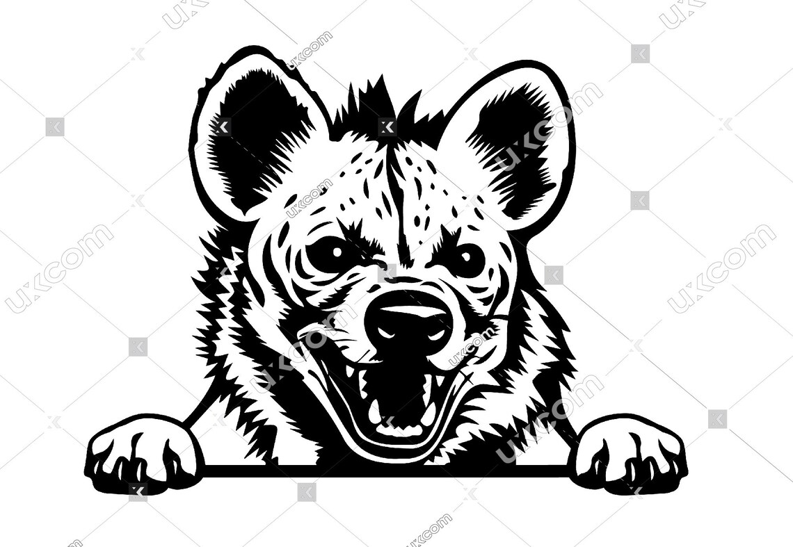 Hyena Peeking Svg Spotted Hyena Cut File Cricut Hyena Clipart Tshirt ...