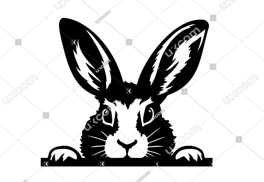 Bunny Svg Peeking Rabbit Cricut Easter Cut File Hare Commercial CNC Svg ...