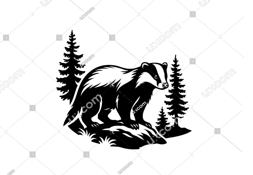 Badger SVG Cricut Cut File – Commercial Badger Animal Forest EPS Svg ...