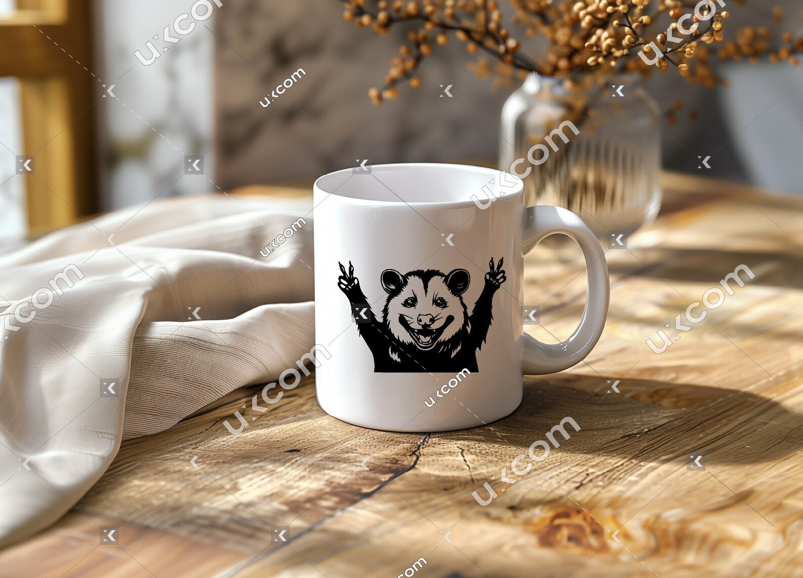 Opossum Peace Funny Possum Tshirt Commercial Cute Possum Black White ...