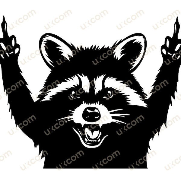 Raccoon Middle Finger Svg - Etsy