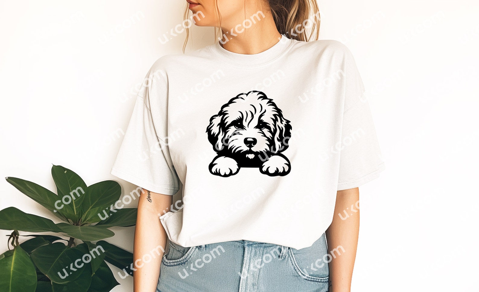 Cavapoo Svg Cavapoo Peeking Dog Commercial Cute Cavapoo Puppy CNC Svg ...