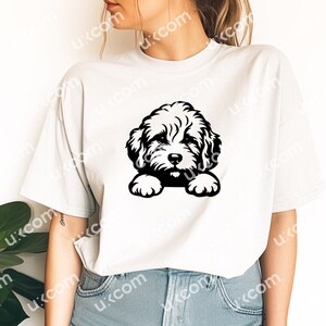 Cavapoo Svg Cavapoo Peeking Dog Commercial Cute Cavapoo Puppy CNC Svg ...