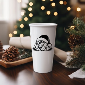 Cavapoo Peeking Dog Commercial Cavoodle Christmas Santa Hat Cute ...