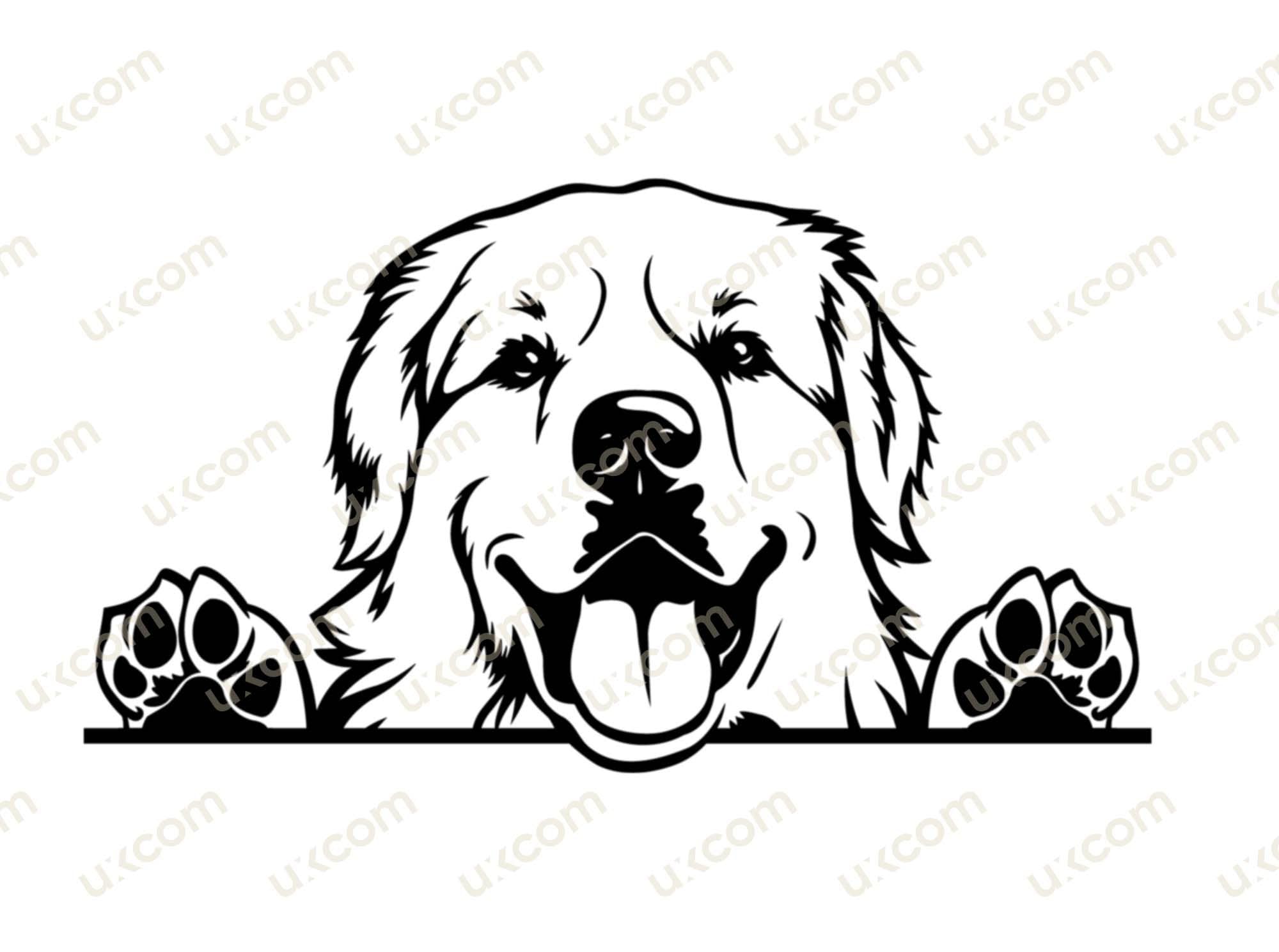 Great Pyrenees Peeking Svg Dog Commercial Happy Pyrenees Mom Silhouette ...