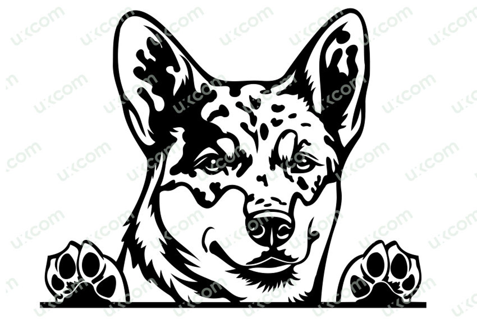 Australian Cattle Dog Svg Peeking Dog Blue Heeler Breed Commercial Mom ...