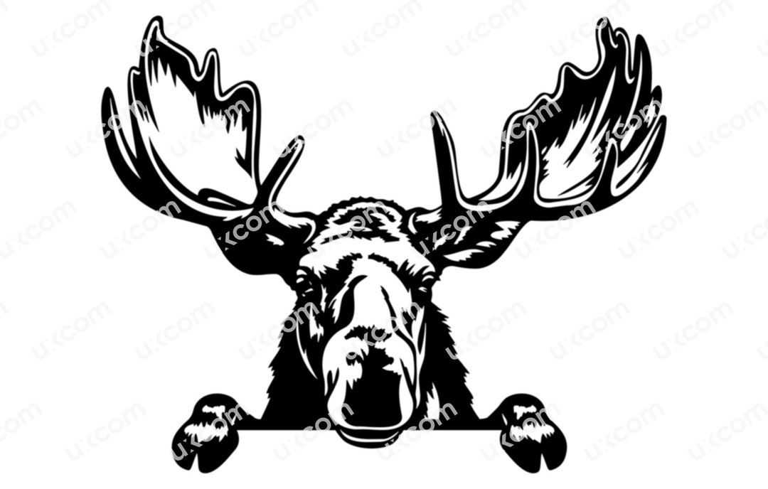 Moose Svg Peeking Moose Clipart Commercial Animal for Print and Cut Svg ...