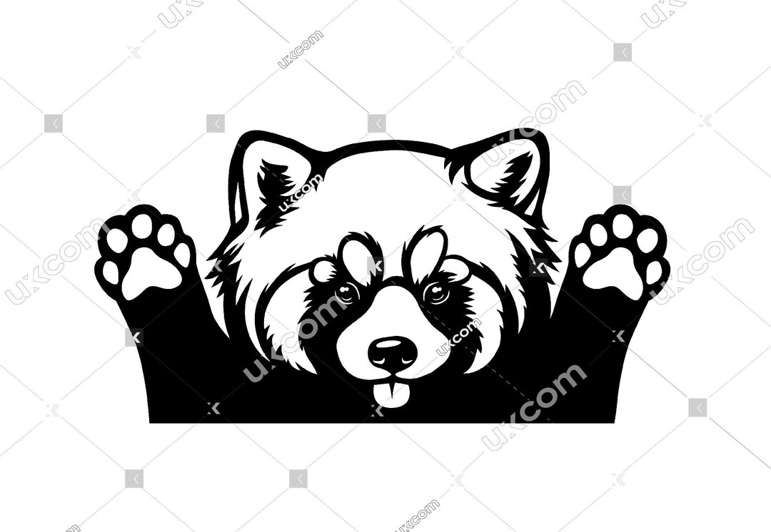Red Panda Peeking Funny Red Panda Svg Commercial Cute Red Panda Black ...