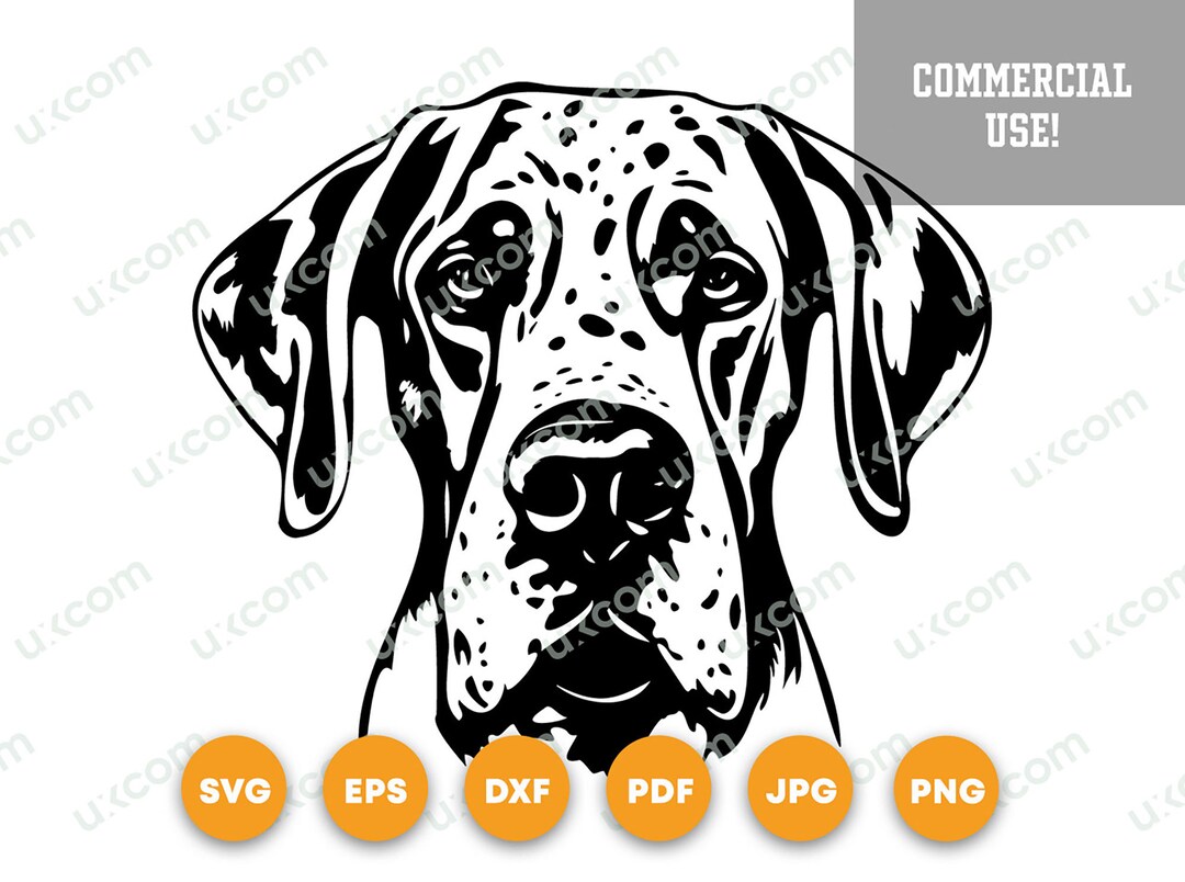 Great Dane Peeking Dog Svg Great Dane Mom Dog Lover Paws Commercial ...