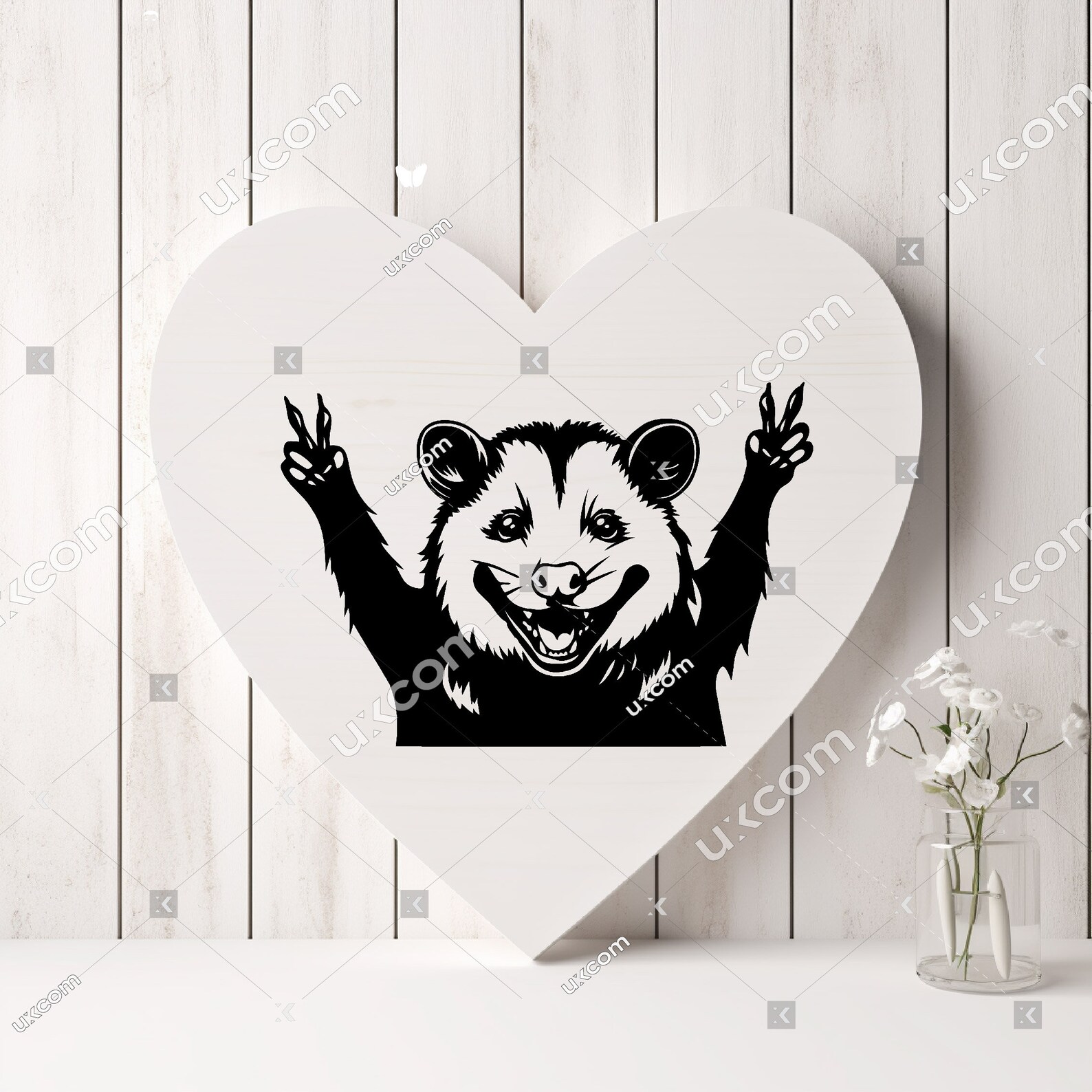 Opossum Peace Funny Possum Tshirt Commercial Cute Possum Black White ...