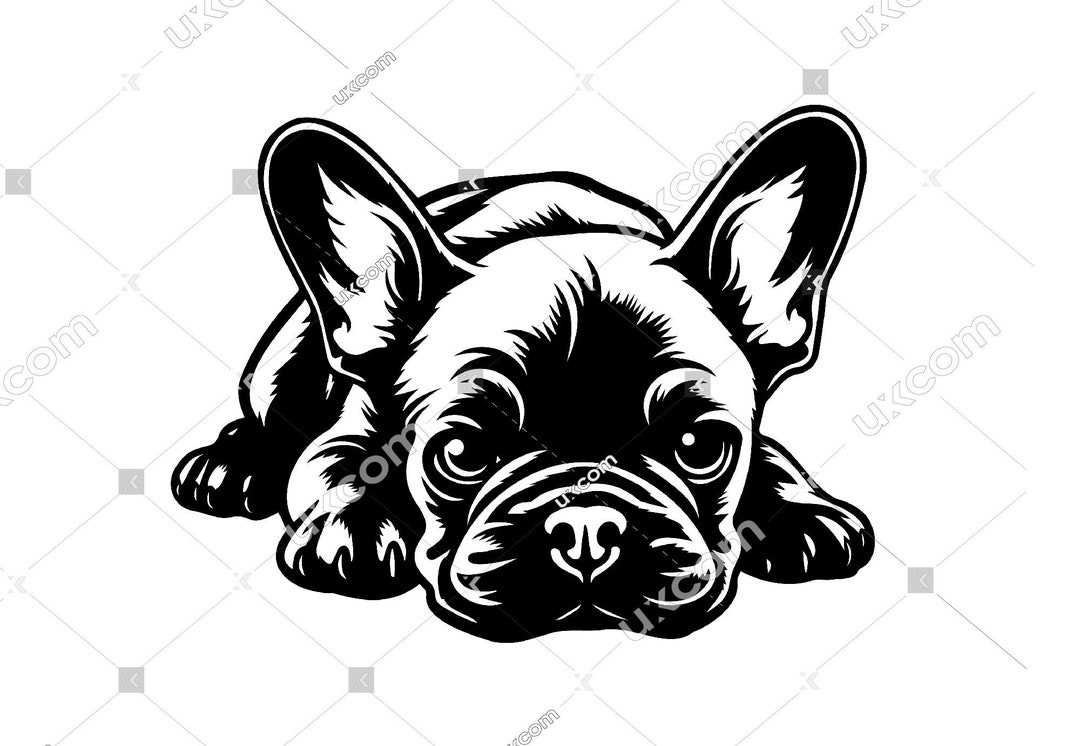 French Bulldog Svg French Bulldog Lying Down Cute Frenchie Commercial ...
