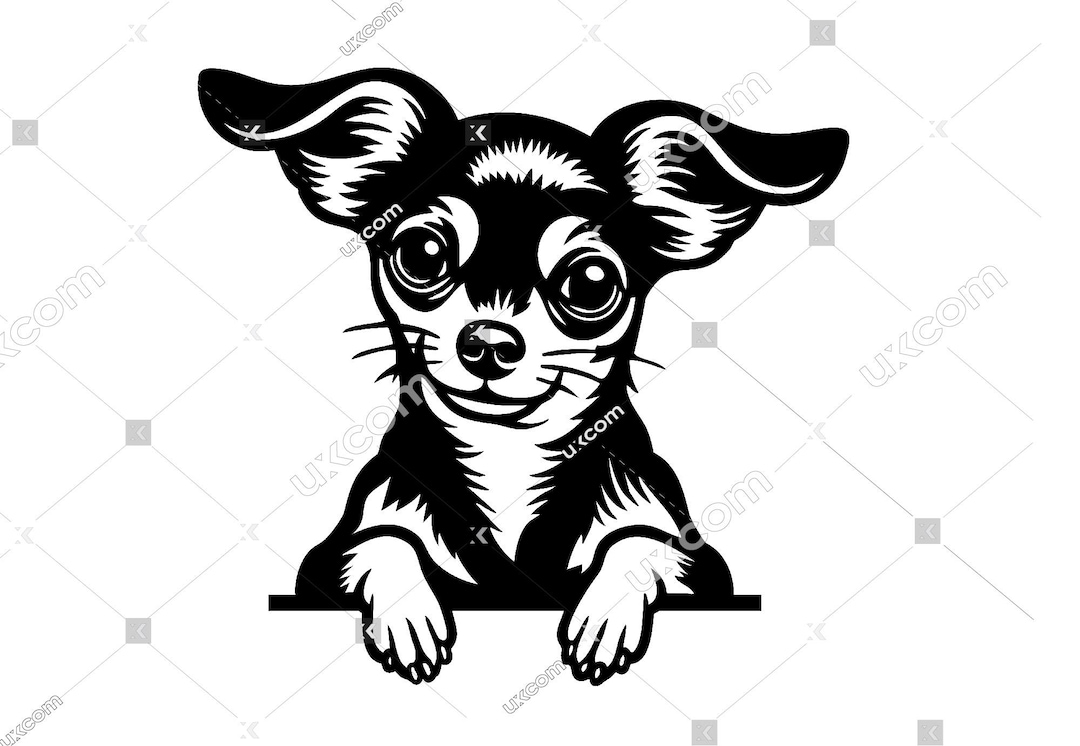Chiweenie Svg Peeking Chihuahua Mom Cute Chiweenie Commercial Breed ...