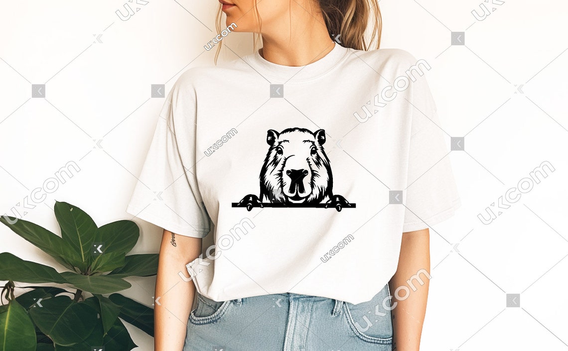 Capybara Svg Peeking Capybara Cricut Capybara Cut File Commercial CNC ...