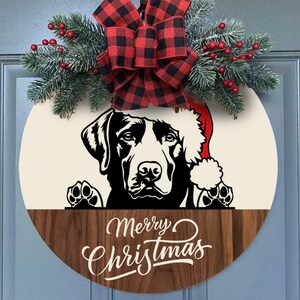 Labrador Retriever Peeking Svg Christmas Labrador Santa Hat Peeking Lab ...