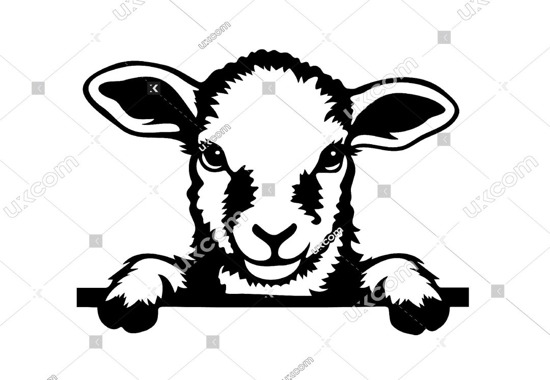 Lamb Svg Peeking Lamb Cricut Easter Cut File Sheep Commercial CNC Svg ...