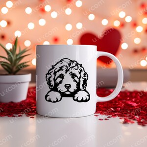 Cavapoo Svg Cavapoo Peeking Dog Commercial Cute Cavapoo Puppy CNC Svg ...