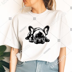 French Bulldog Svg French Bulldog Lying Down Cute Frenchie Commercial ...