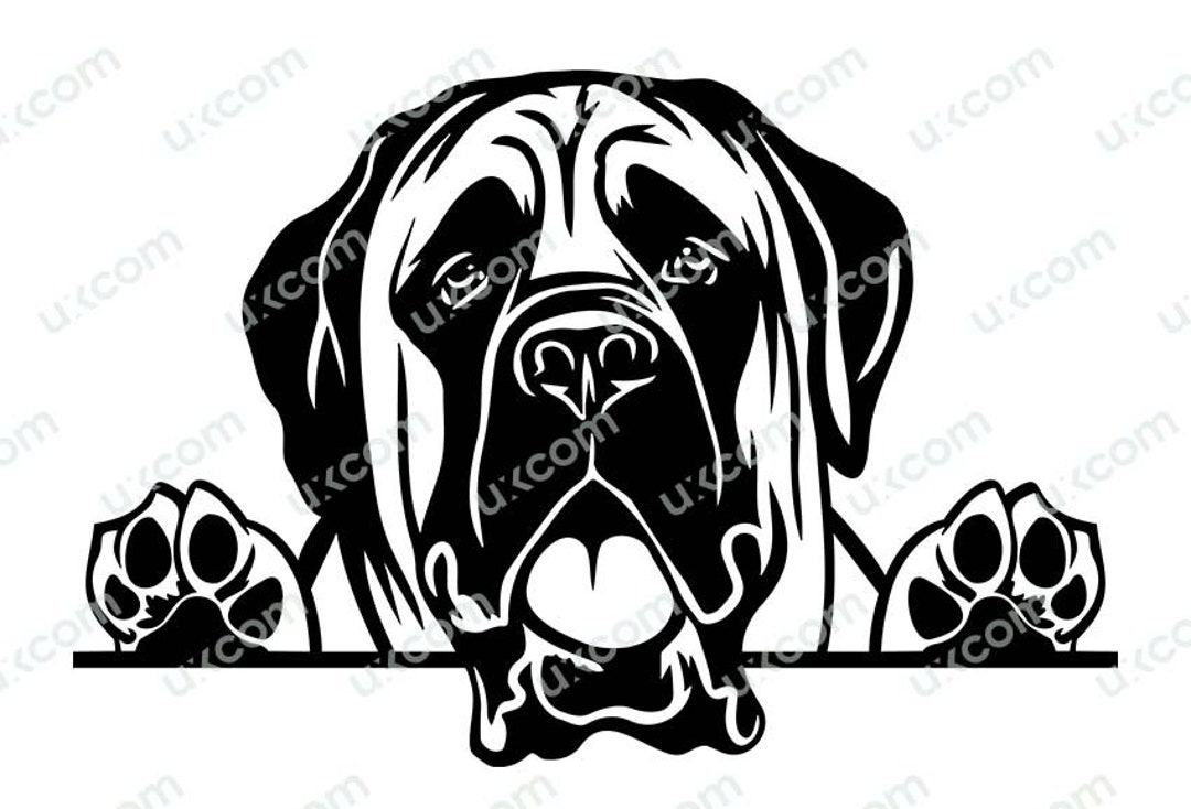 Mastiff Peeking Dog Mastiff Svg Commercial Mastiff Breed Canine Pet ...