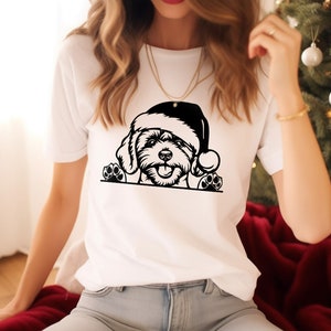 Cavapoo Peeking Dog Commercial Cavoodle Christmas Santa Hat Cute ...