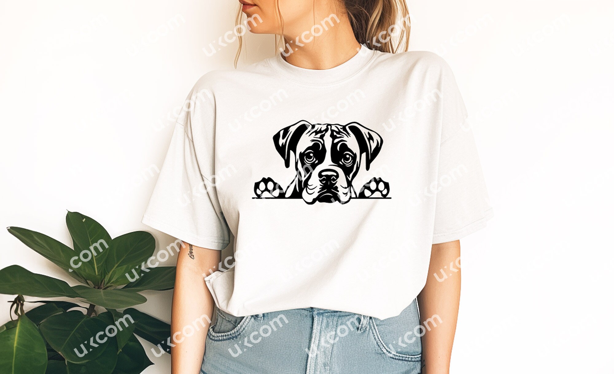 Boxer Peeking Svg Cute Boxer Svg Dog Boxer Breed Commercial Canine ...
