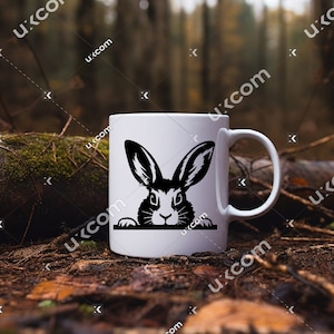 Bunny Svg Peeking Rabbit Cricut Easter Cut File Hare Commercial CNC Svg ...