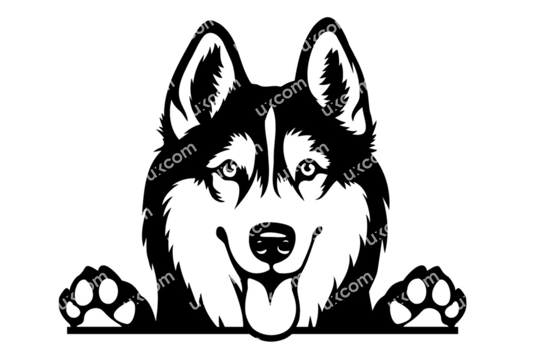 Siberian Husky Peeking Dog Husky SVG Husky Cutting Happy Husky ...