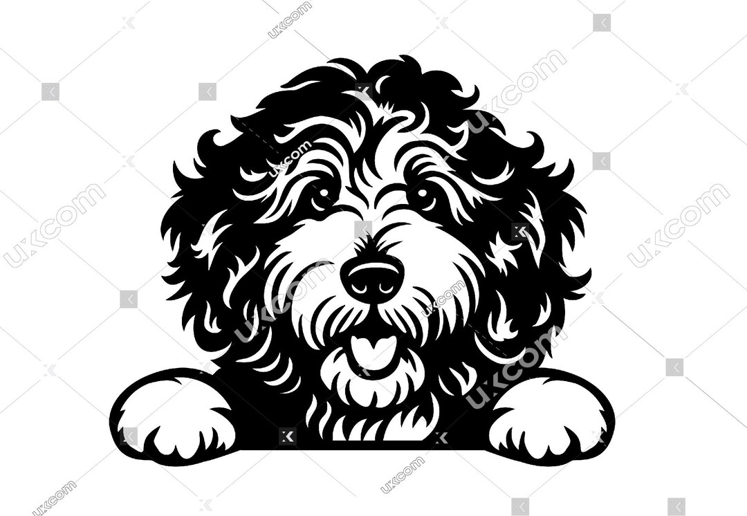 Sheepadoodle Peeking Happy Sheepadoodle Svg Commercial Cutesheepadoodle ...