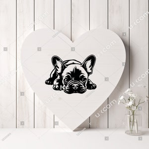 French Bulldog Svg French Bulldog Lying Down Cute Frenchie Commercial ...