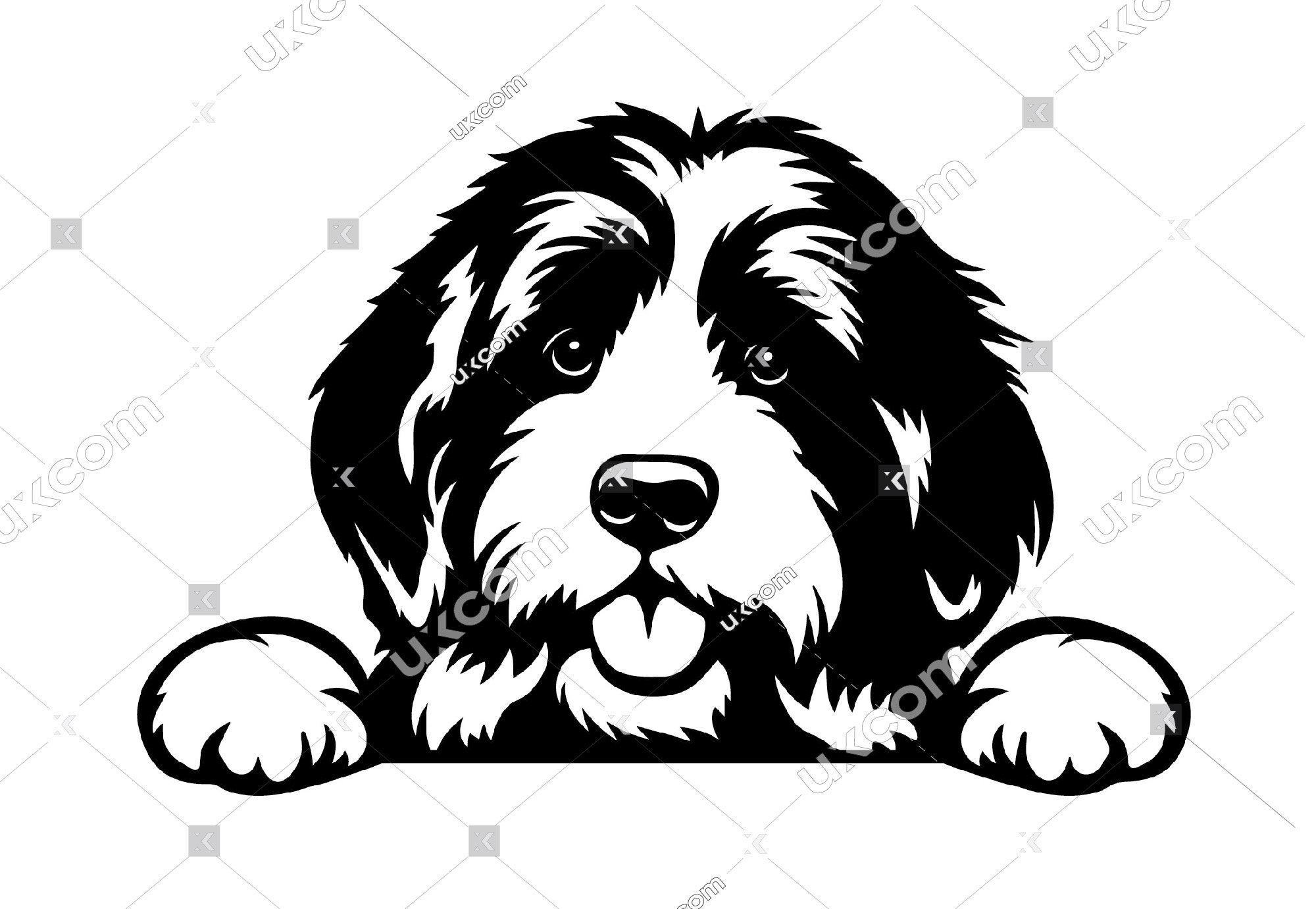 Bernedoodle Peeking Happy Bernedoodle Svg Commercial Cute Bernedoodle ...