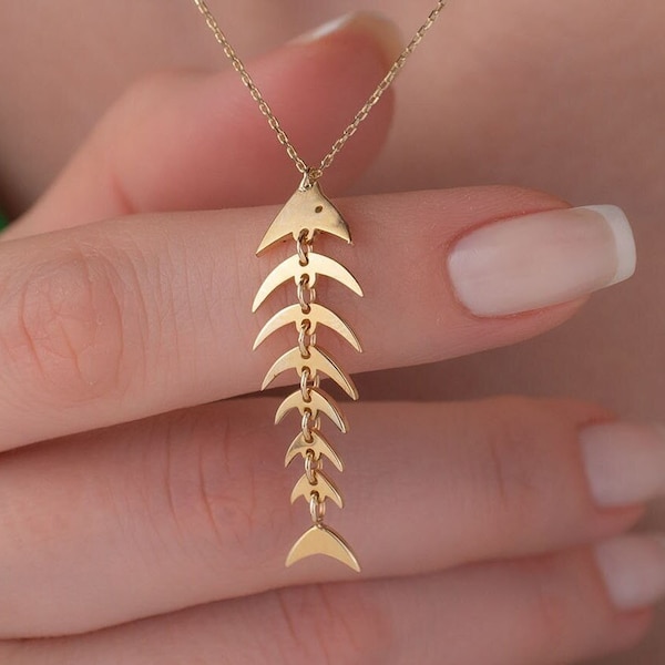 Fishbone Necklace - Etsy