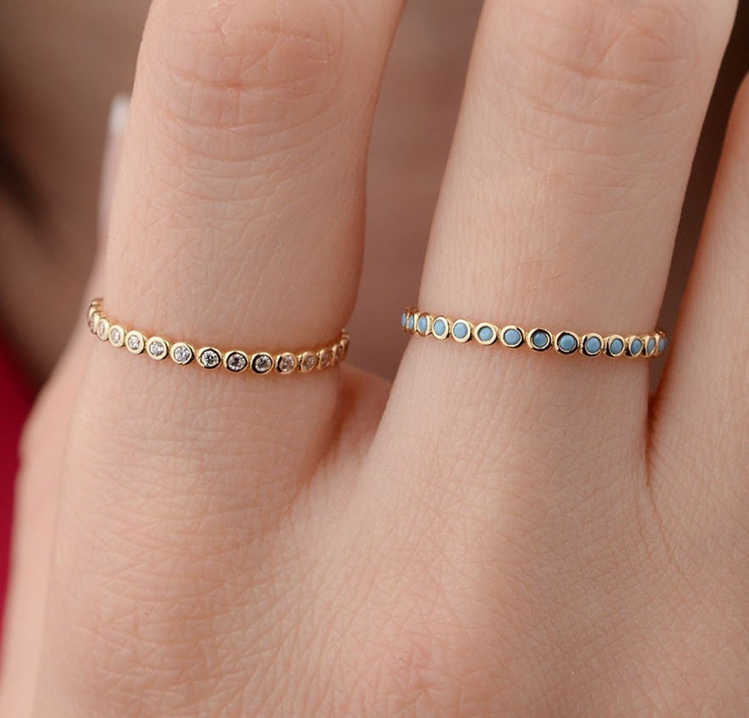 14k Gold Bead Ring Gold Beaded Ring 14k Solid Gold Dot Ring - Etsy