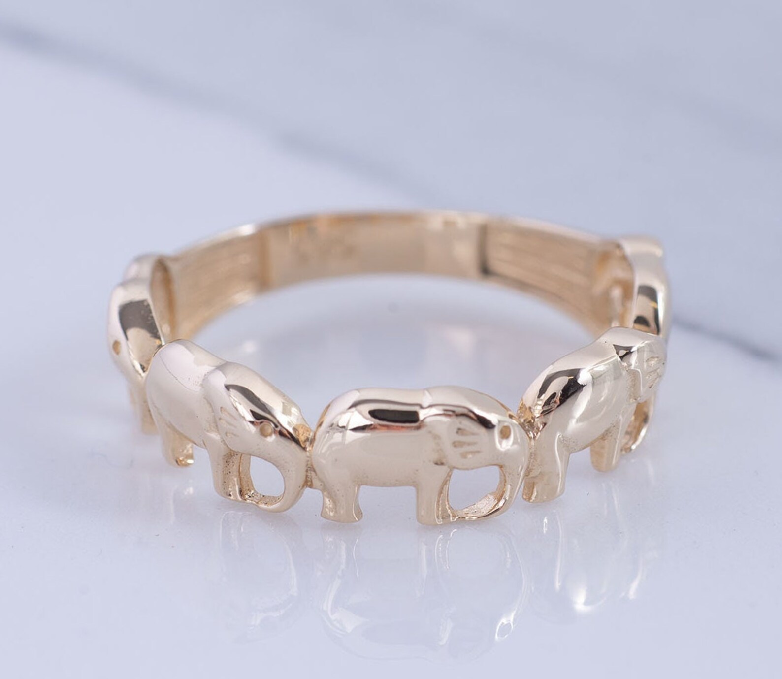 Gold Elephant Ring 14k Solid Gold Ring Cute Animal Ring - Etsy