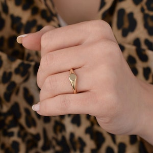 Personalized Ring, Minimal Signet Ring, Name Ring,14k Solid Gold Ring ...