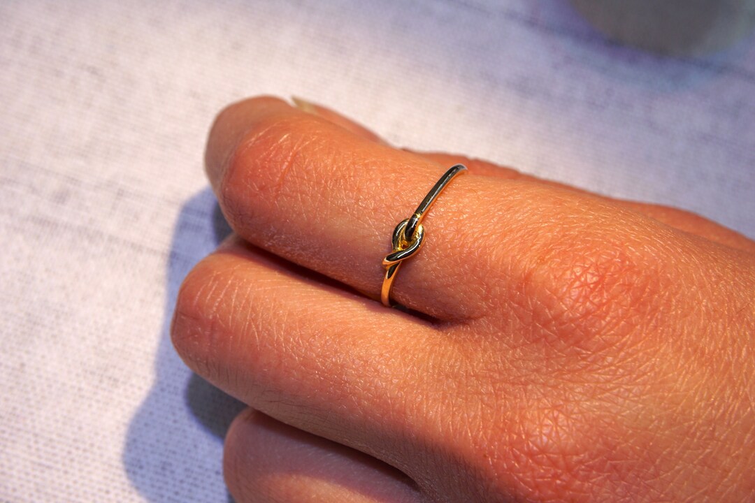 14k Solid Gold Knot Ring, Love Knot Ring, Minimalist Ring, Sailors Knot ...