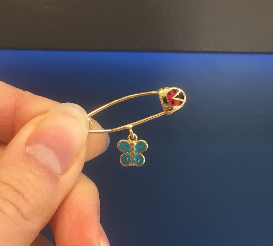 Gold Baby Pin, 14k Gold Pin, Newborn Gift, 14k Gold Brooch, Baby Safety ...