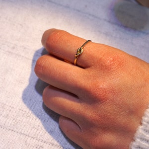 14k Solid Gold Knot Ring, Love Knot Ring, Minimalist Ring, Sailors Knot ...