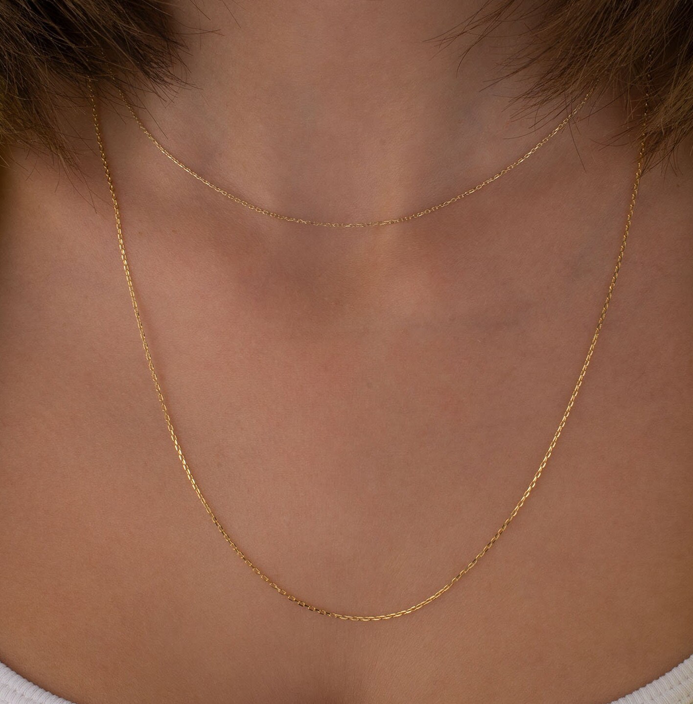 14k Solid Gold Chain Gold Chain Necklace Cable Chain Thin - Etsy