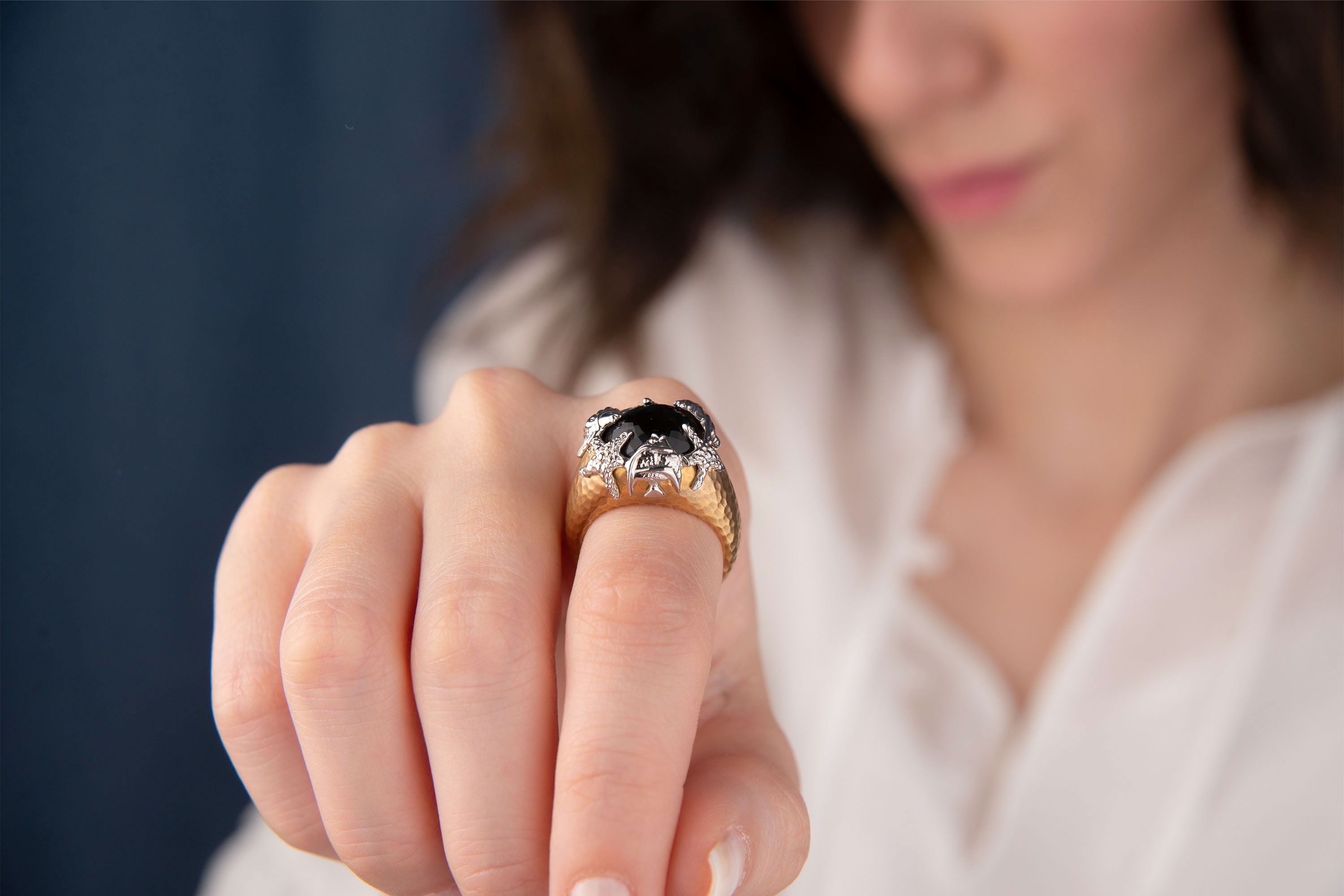 Gold Ocean Ring, Unique Ring, 14k Solid Gold Ring, Unusual Ring, Unique ...
