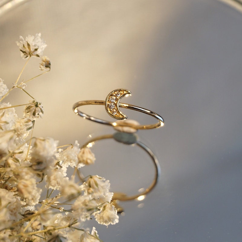 Moon Ring Gold - Etsy