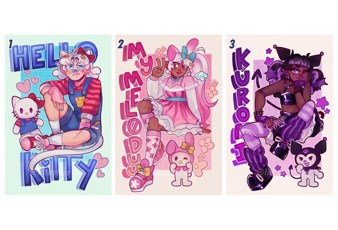 Sanrlo Characters as Human Prints! | 4x6 Gijinka Prints - Etsy